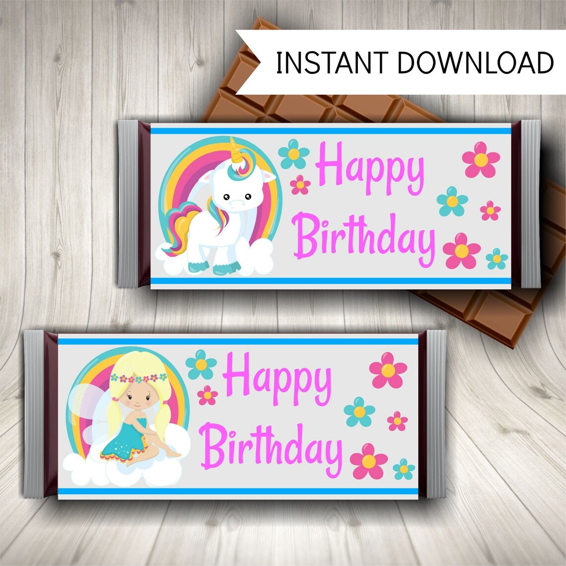 Unicorn Party Candy Bar Wrapper Unicorn Party Favors | Etsy