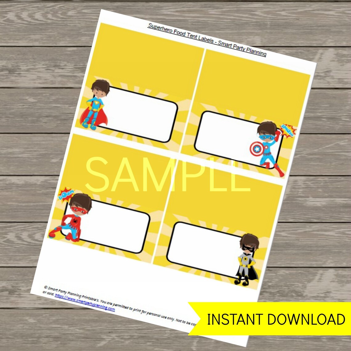 Superhero Food Tent Labels + FREE Superhero Invitation - Etsy