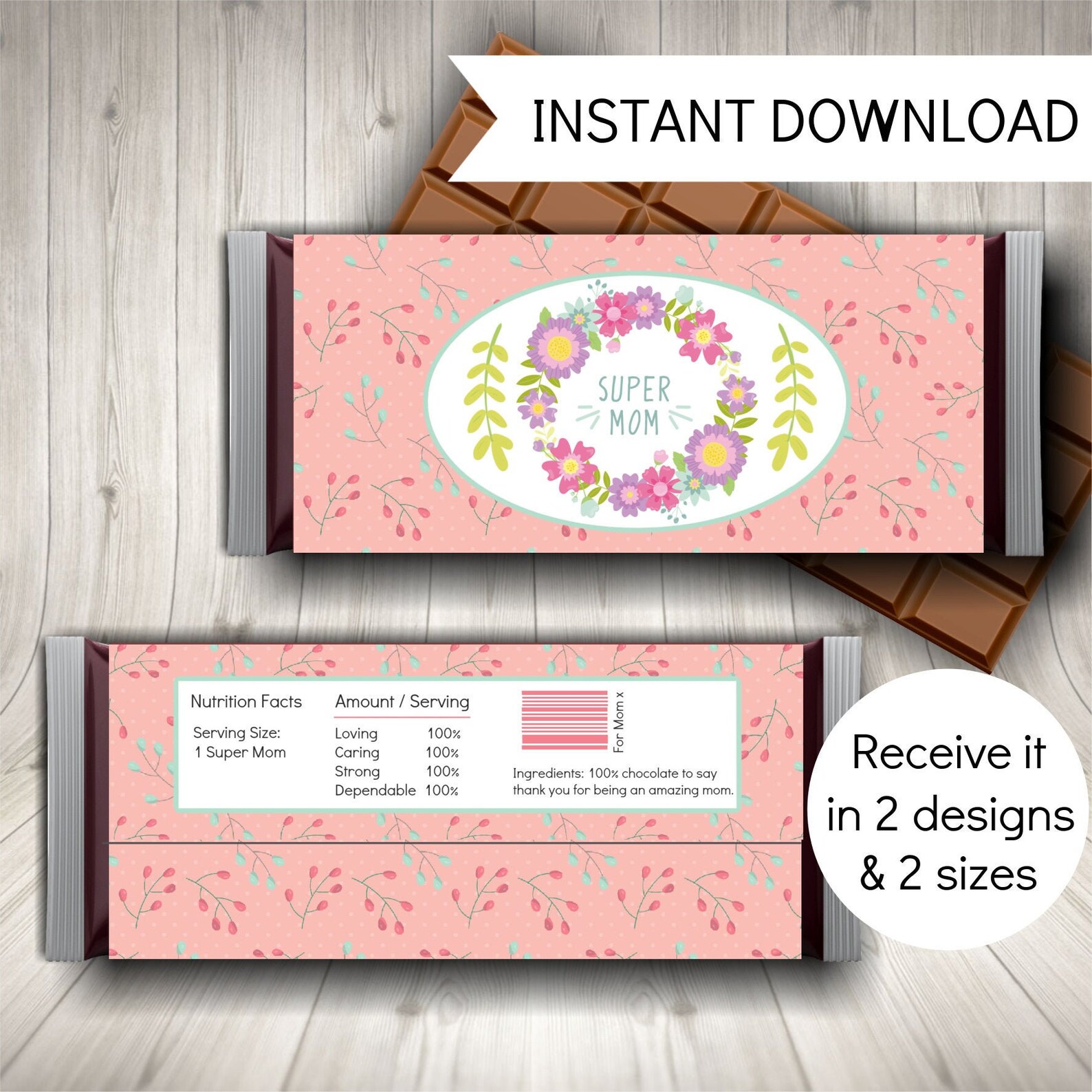 Mom Candy Bar Wrappers Easy Mothers Day Gift Printable - Etsy Australia