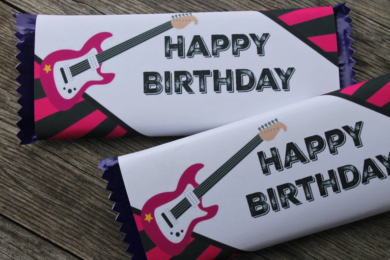 Rock Star Birthday Party Chocolate Bar Wrappers / Girls Party - Etsy