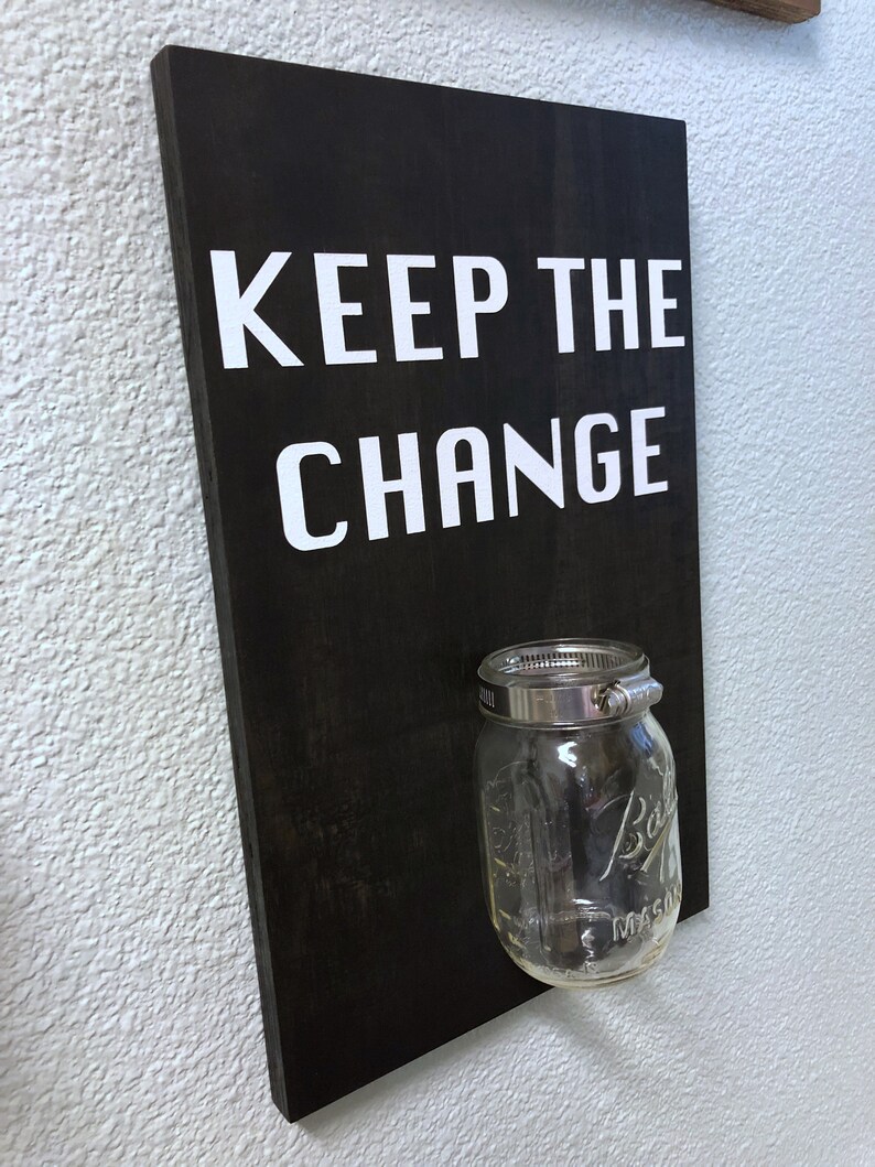 KEEP THE CHANGE Laundry Room Sign Farmhouse Sign Wood Sign | Etsy