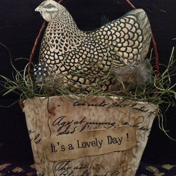 Primitive Chicken - Etsy