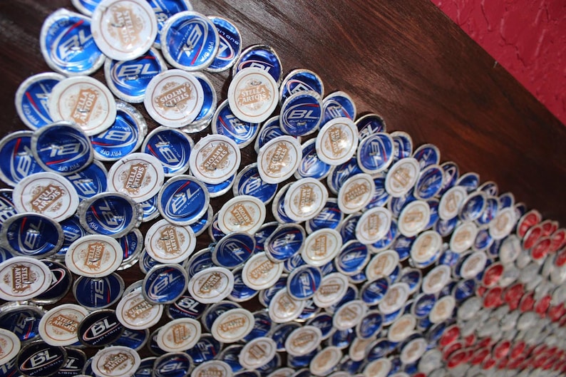 American Flag Beer Cap Art (48" X 24") Ready to Hang, Signed Original ...