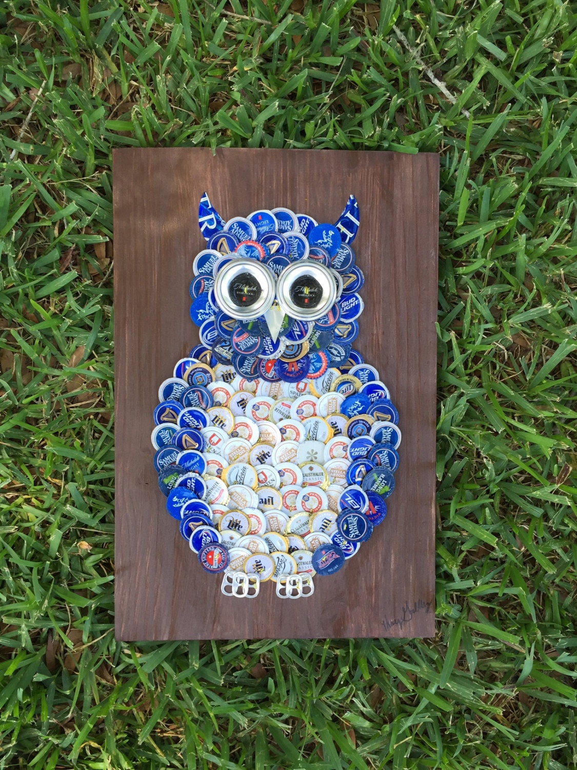 Hoot Owl Beer Cap Art, Signed Original - Etsy