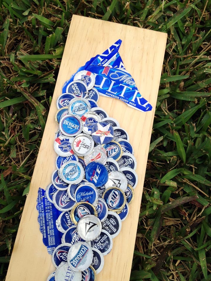 Blue Seahorse Beer Cap Art, Signed Original, 5 1/2" X 24" - Etsy