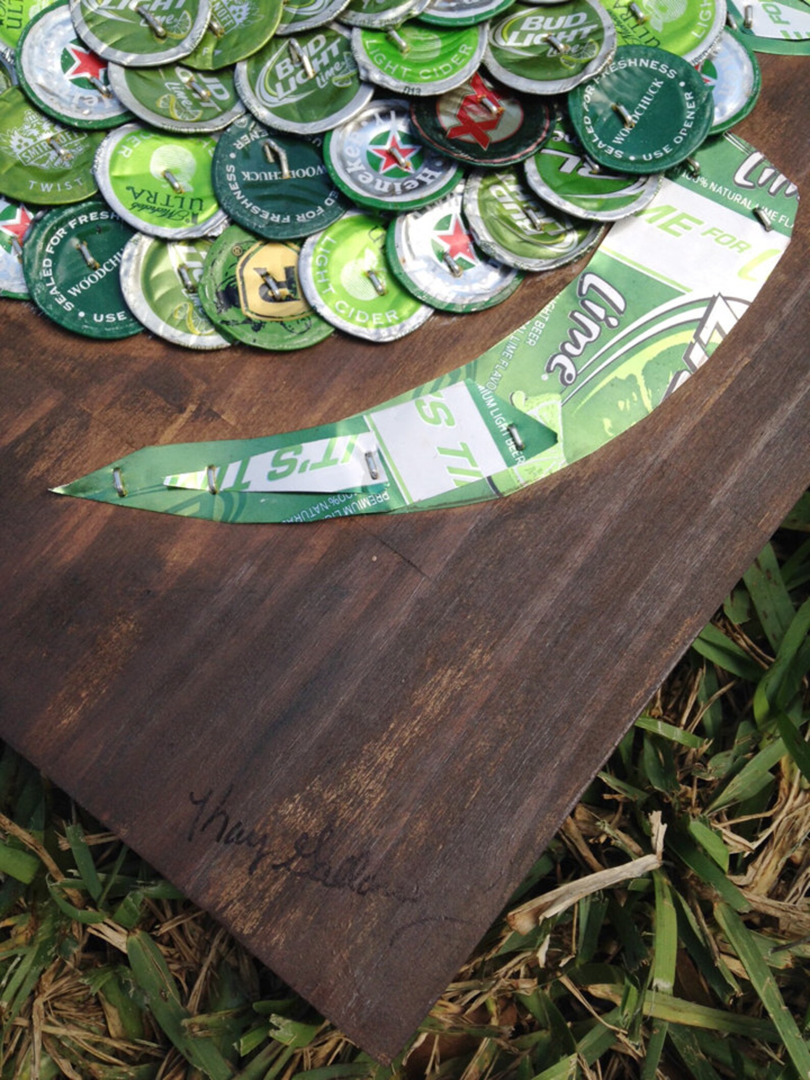 Sea Turtle Beer Cap Art, 12"x 12", Signed Original - Etsy