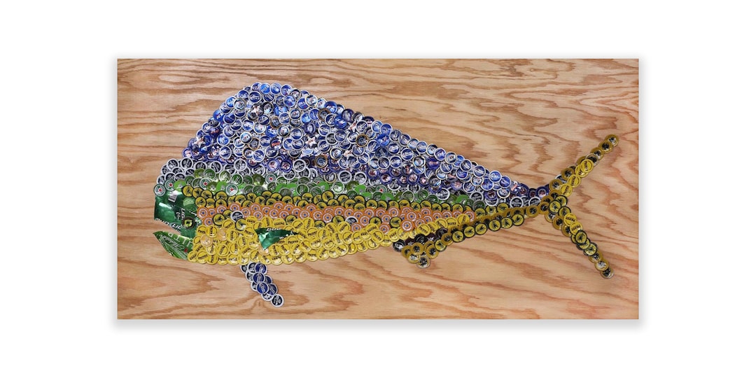 Dolphin Fish Beer Cap Art, Signed Original, 48" X 24" - Etsy