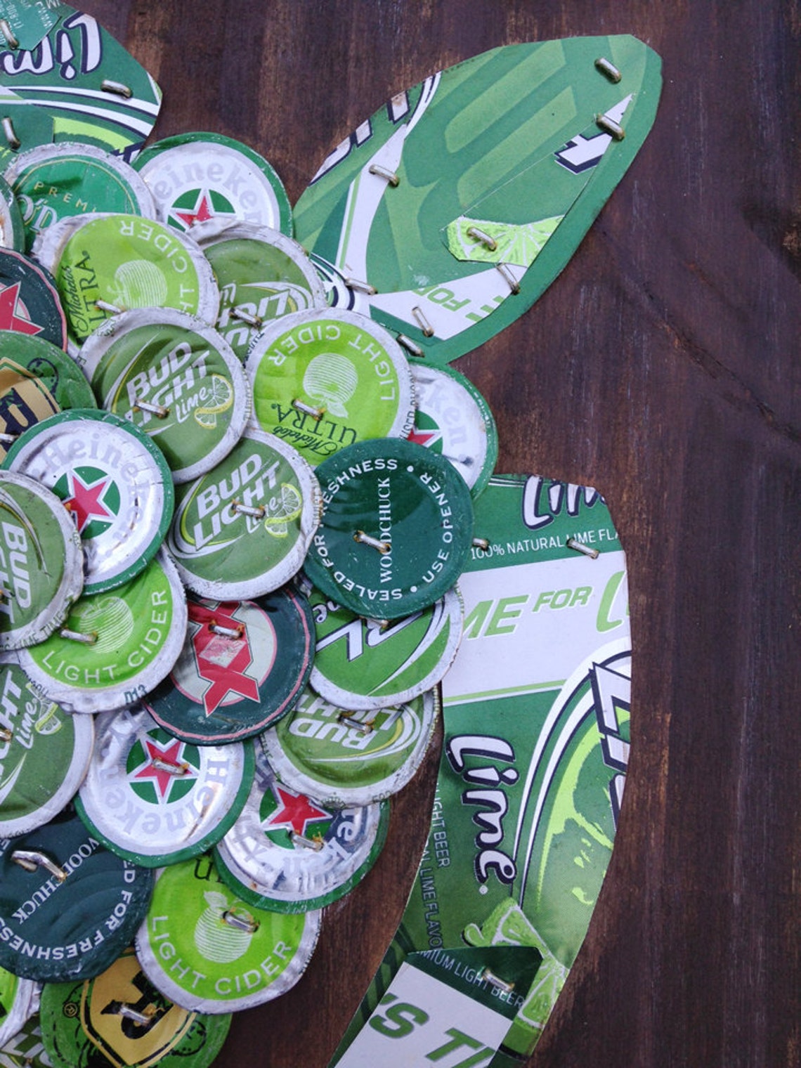 Sea Turtle Beer Cap Art, 12"x 12", Signed Original - Etsy