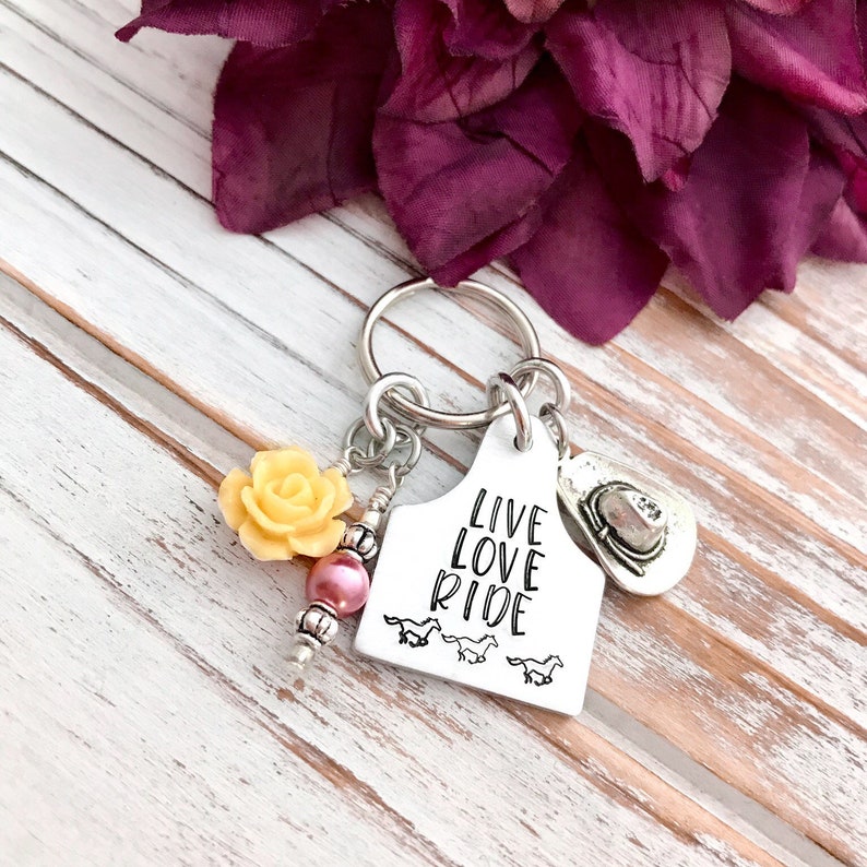 Live Love Ride Horses Country Girl Keychain Cowgirl Hat Boot | Etsy