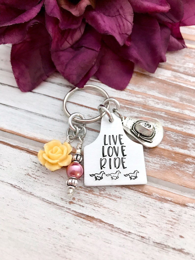Live Love Ride Horses Country Girl Keychain Cowgirl Hat Boot | Etsy