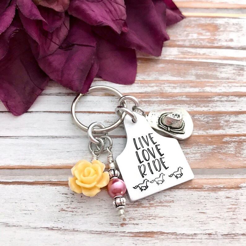 Live Love Ride Horses Country Girl Keychain Cowgirl Hat Boot | Etsy