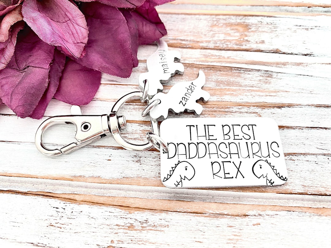 The Best Dadasaurus Rex Keychain Papasaurus T-rex Personalized Baby ...