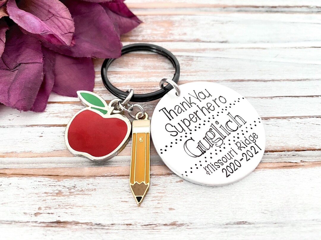 Thank You Superhero School Keychain Personalized Principal Gift From ...