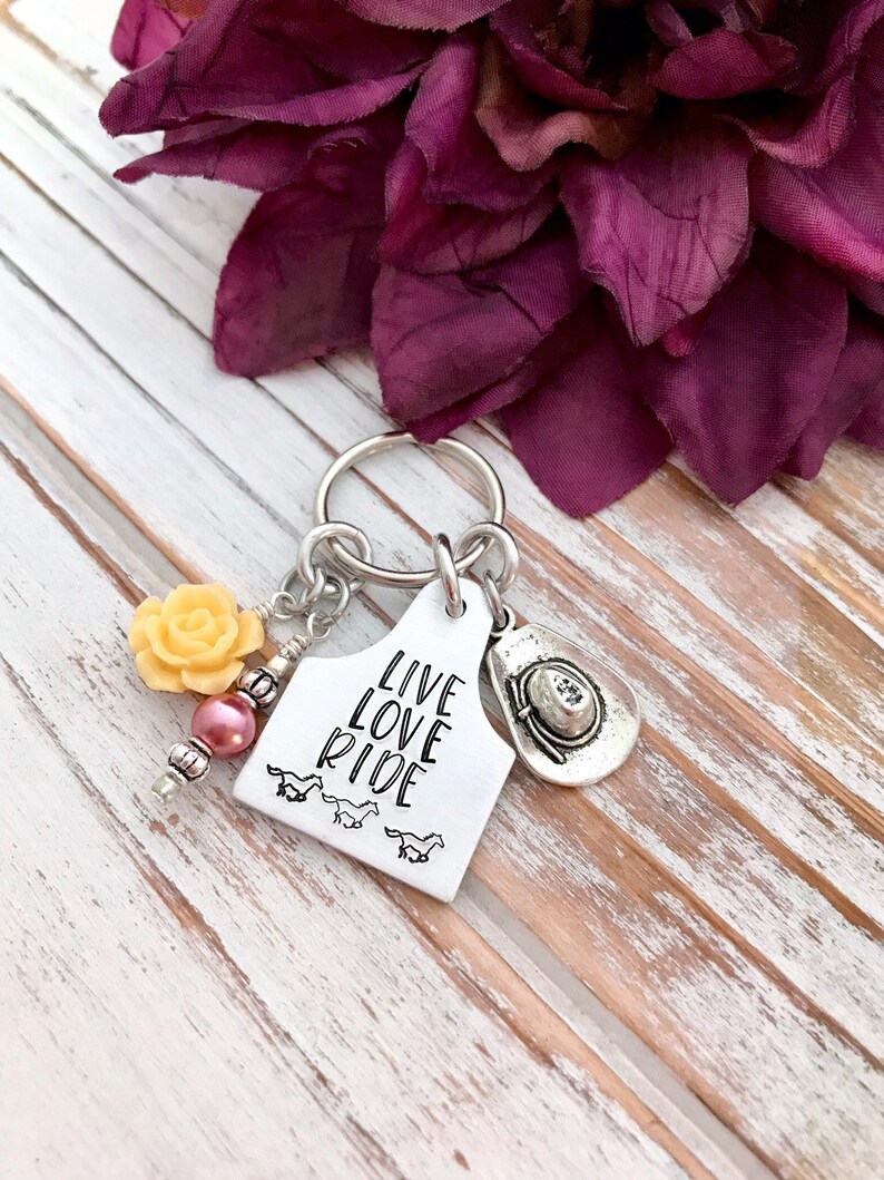Live Love Ride Horses Country Girl Keychain Cowgirl Hat Boot | Etsy
