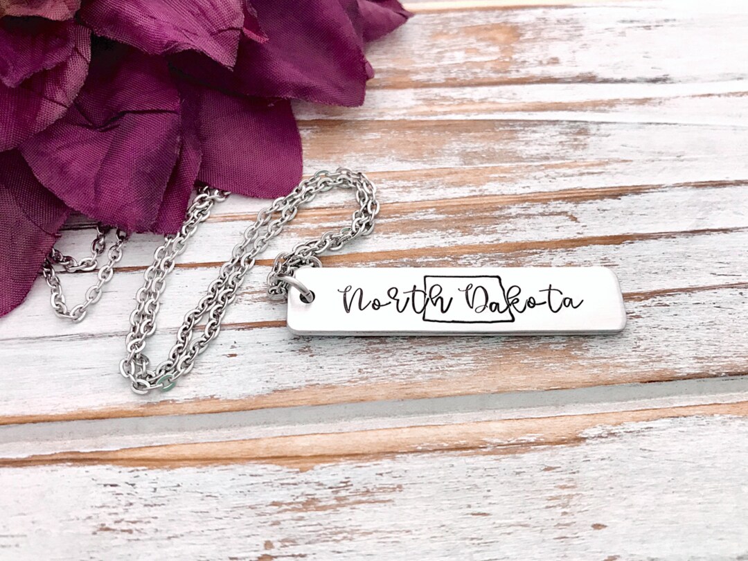 North Dakota Home State Pendant Charm Necklace Roughrider Flickertail ...