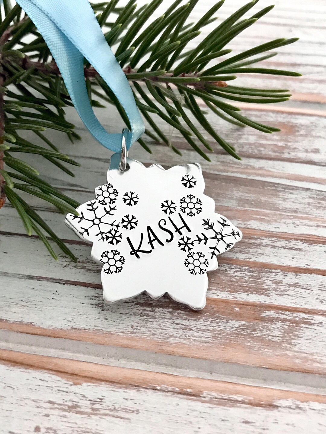 Baby Boy Christmas Snowflake Ornament Custom Name Snow - Etsy
