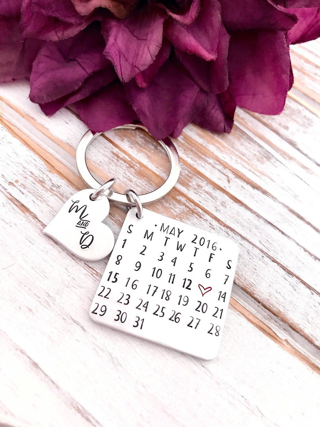 Calendar Keychain Anniversary Wedding Important Date Couple Boyfriend ...
