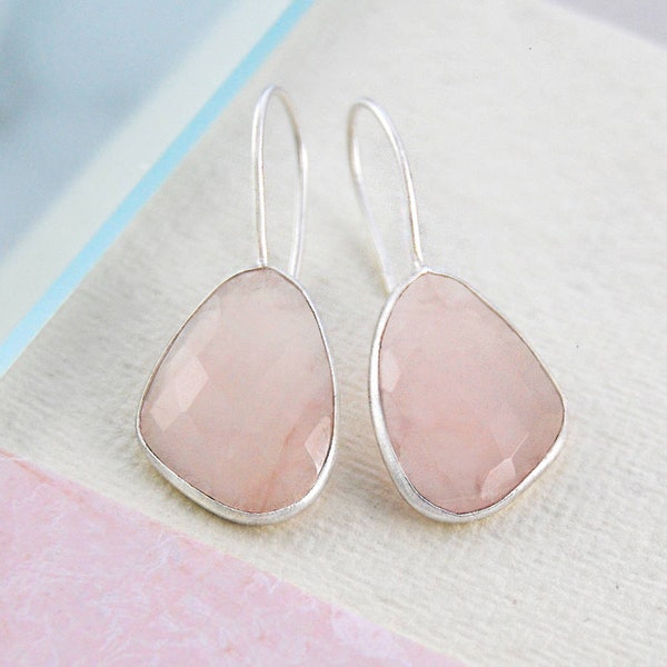 Rose Quartz Earrings - Etsy