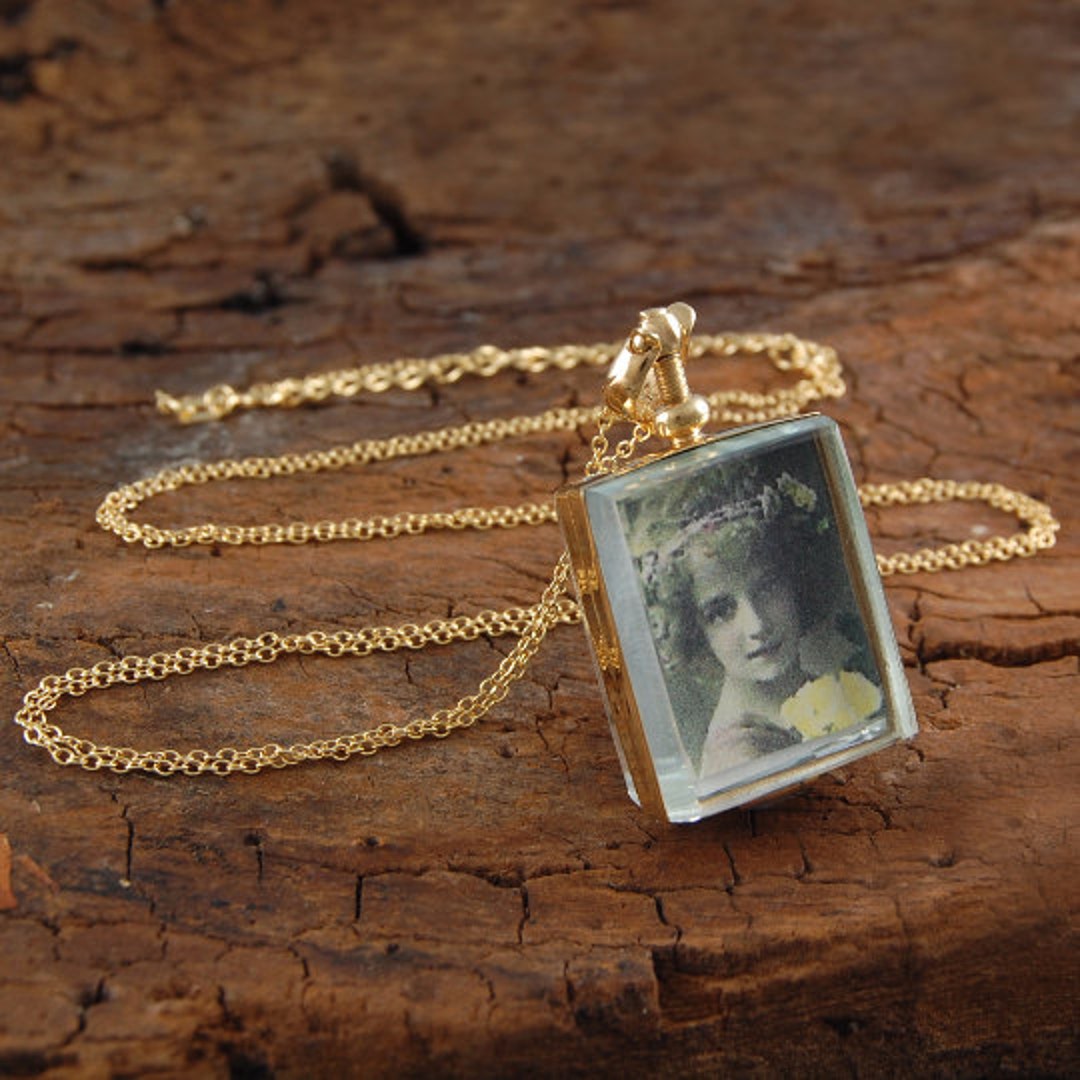 Collar de medallón de oro Collar de medallón de foto Colgante de ...