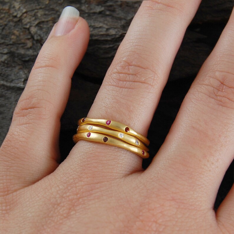 Stackable Ring Birthstone Ring Gemstone Stacking Ring - Etsy