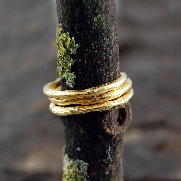 Rustic Gold Rings - Etsy