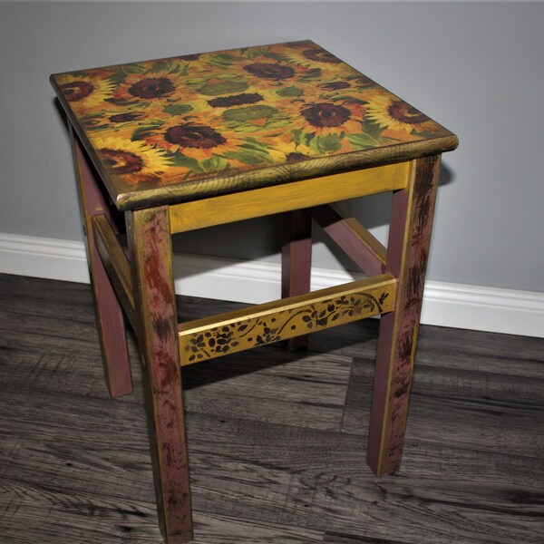 Sunflower End Table - Etsy