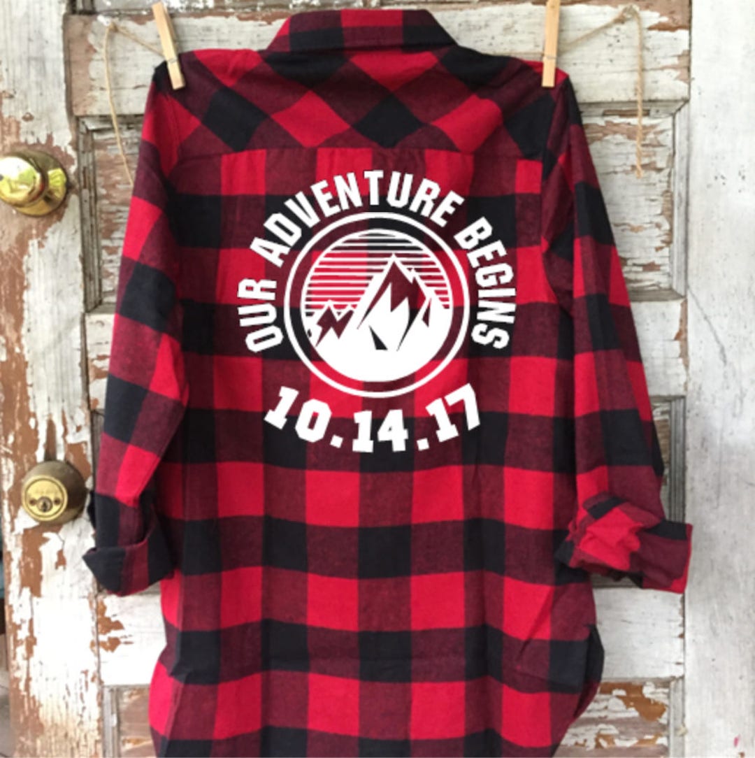 Bride Flannel, Custom Flannel, Bride, Adventure Begins, Wedding Day ...