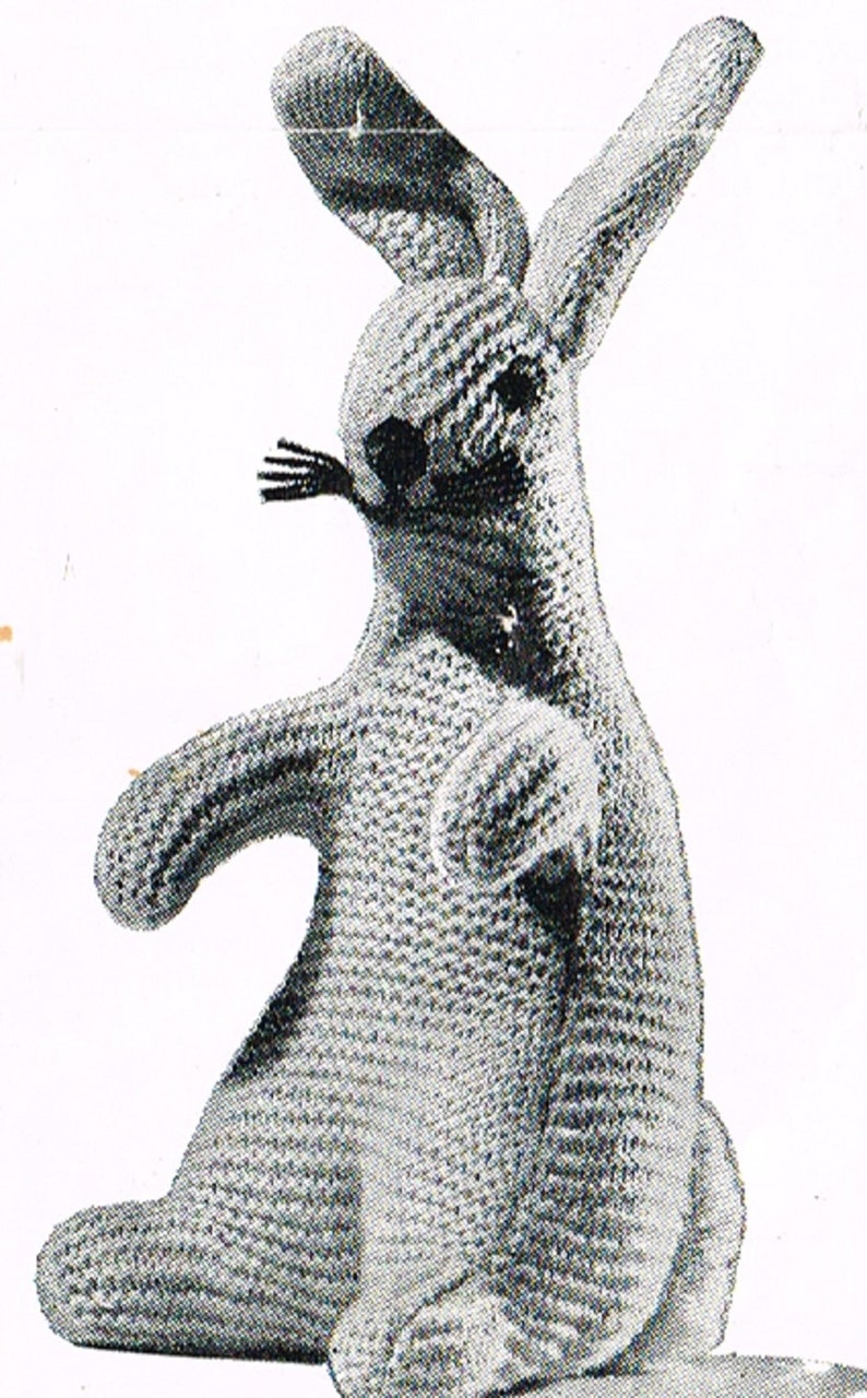 Bunny Bobtail Toy Rabbit Knitting Pattern. Vintage Copy. PDF - Etsy