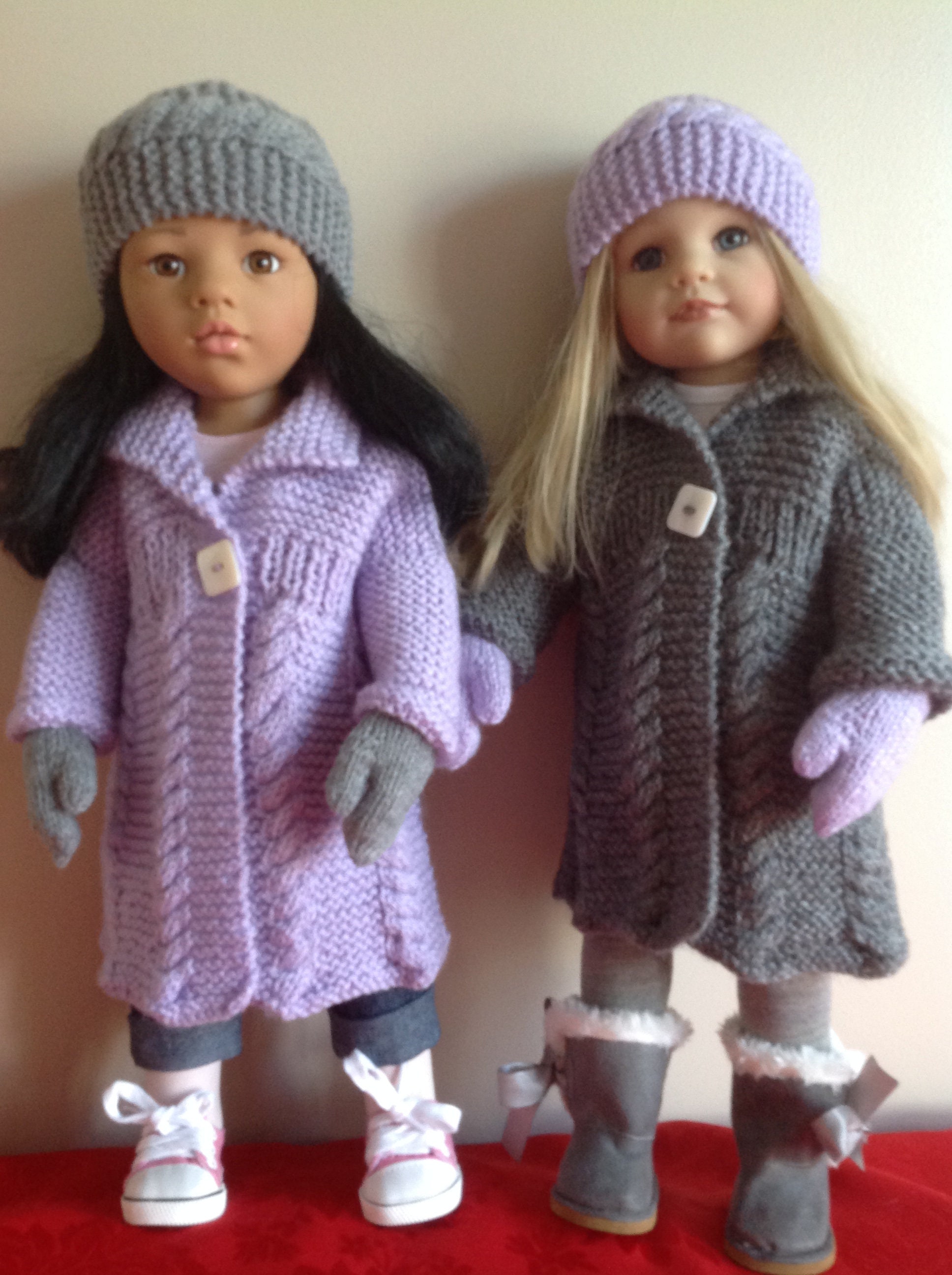 Dolls Fashion Clothes Knitting Pattern. 18 Doll. Cable Coat Set. PDF ...