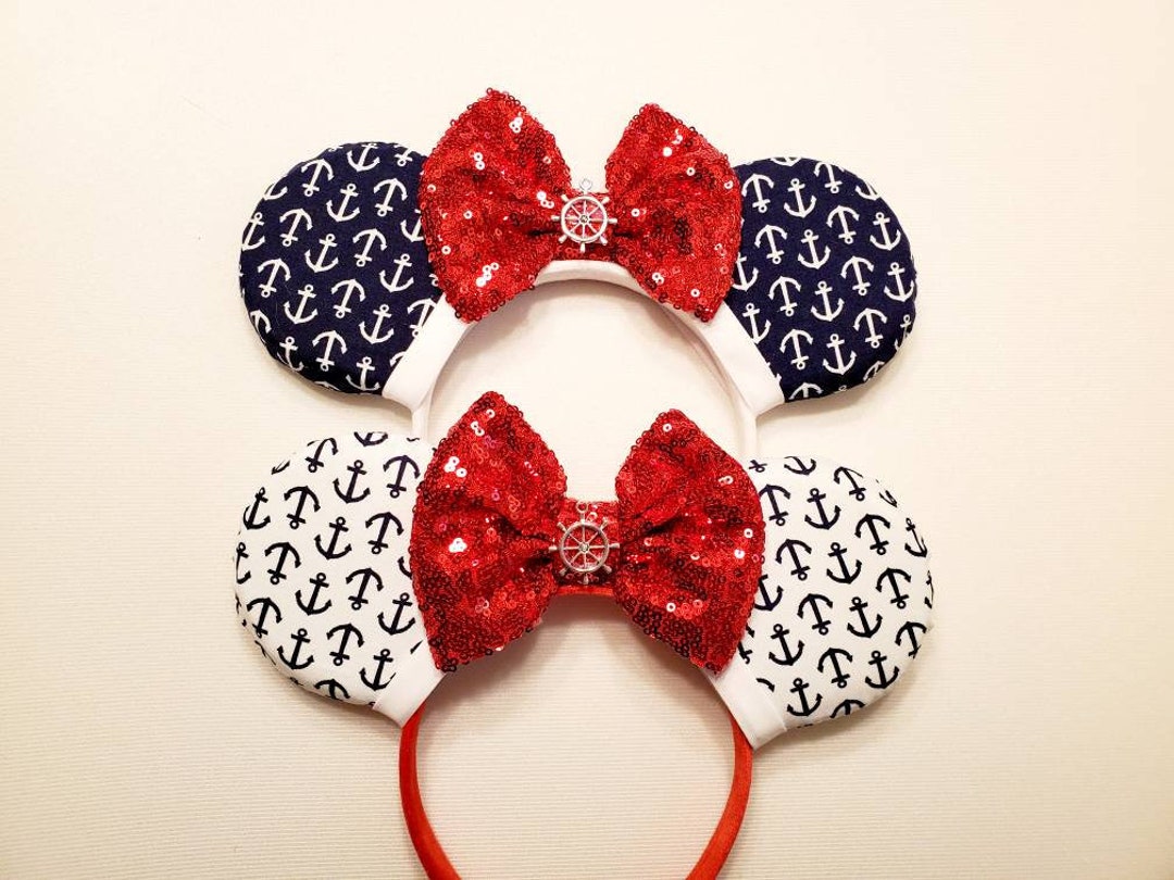 Anchors Nautical Themed Minnie Mouse Ears U Pick Etsy