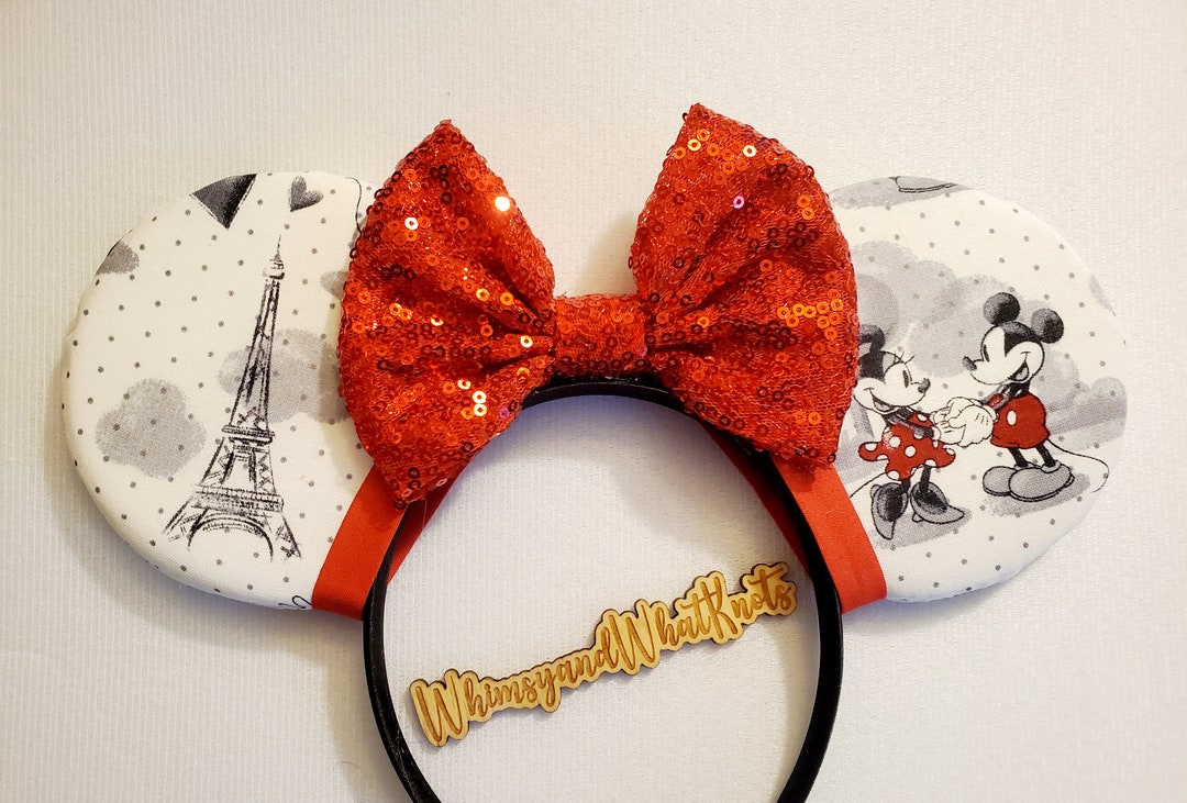 Mickey and Minnie in Paris Mouse Ears - Etsy