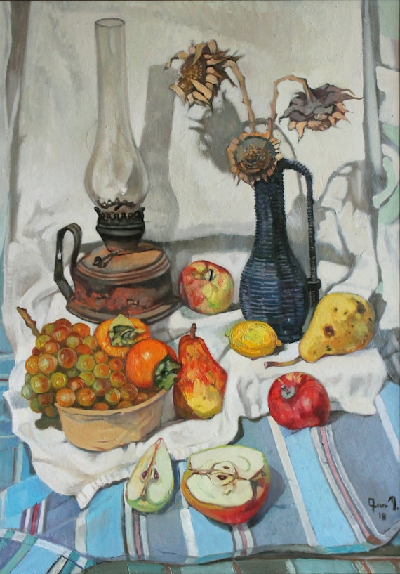 Still Life Oil Still Life Still Life Apples Oil on Canvas | Etsy