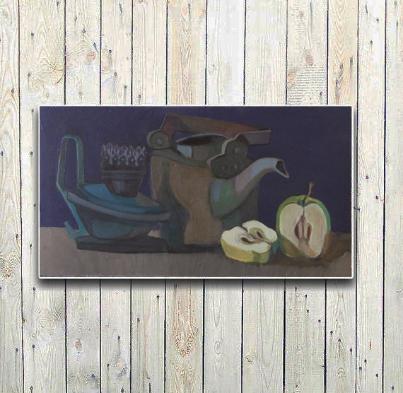 Original Oil Painting Still Life Painting an Old Kettle Still Life Oil ...