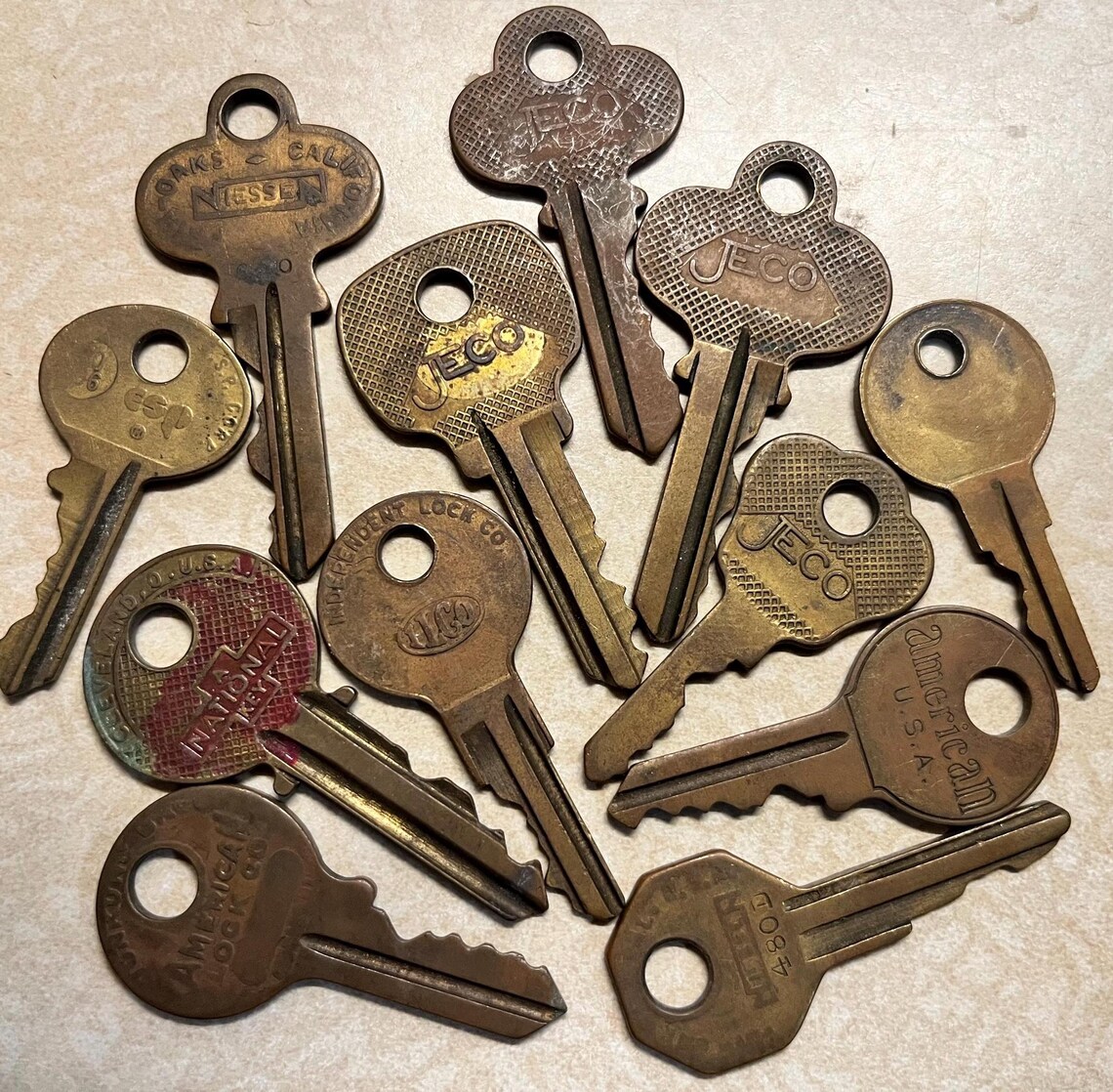Vintage Brass Key Lot - Etsy