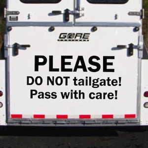 Horse Trailer Decal, Please Do Not Tailgate - Etsy