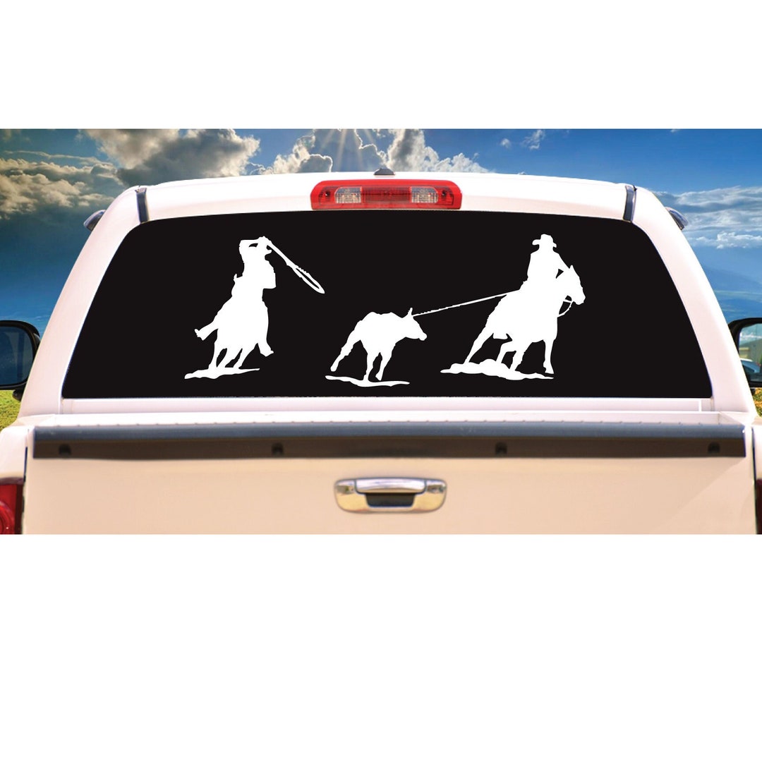 Horse Trailer Decal, Team Roping, Custom Decal - Etsy