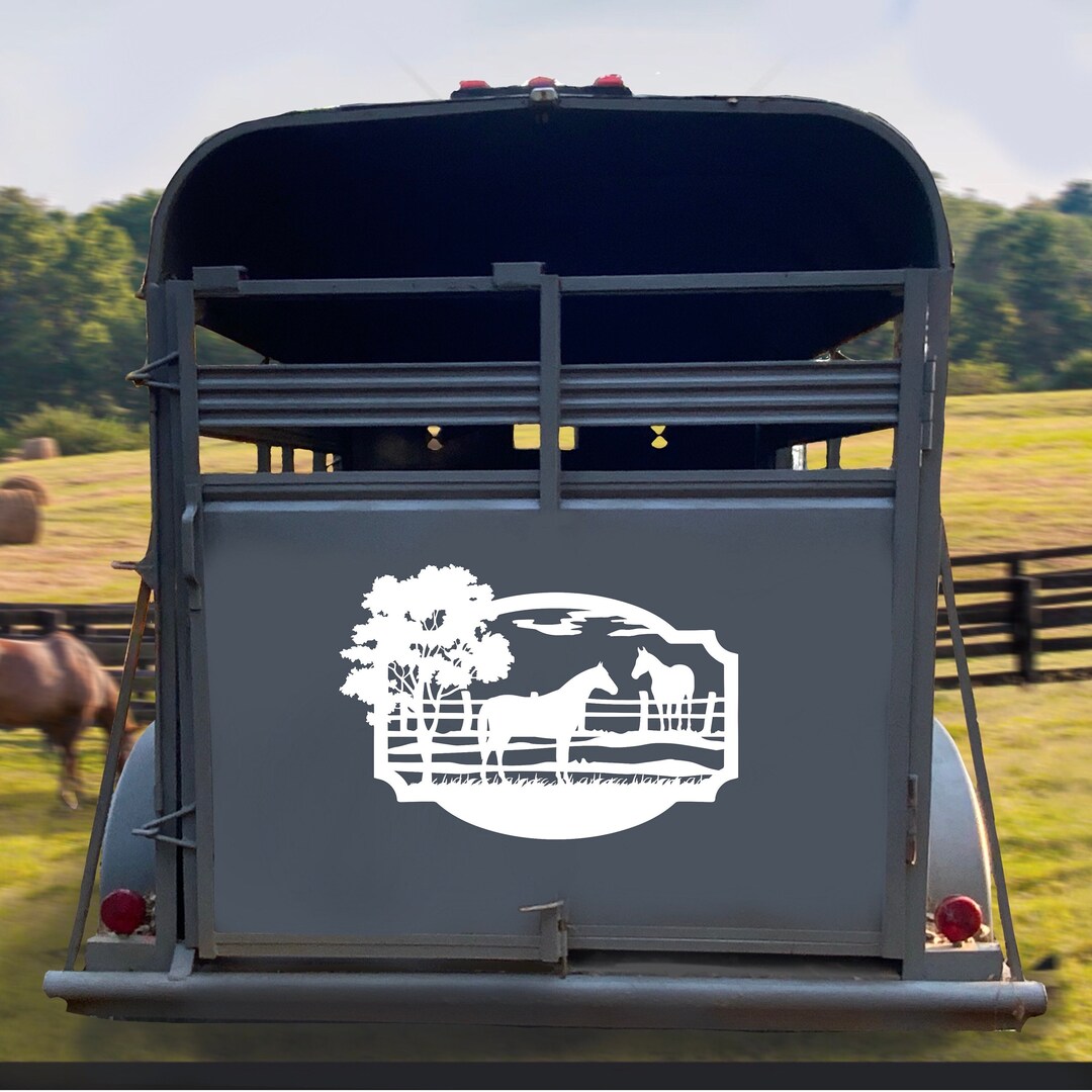 Horse Trailer Decal, Horse Fence, Farm Decal, Horses - Etsy