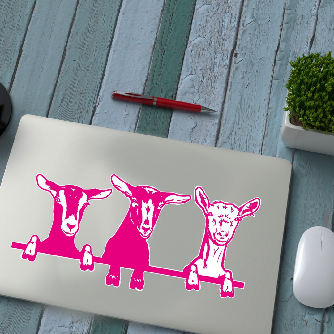 Mischievous Goats Silhouette Sticker - Custom Color & Size - Etsy