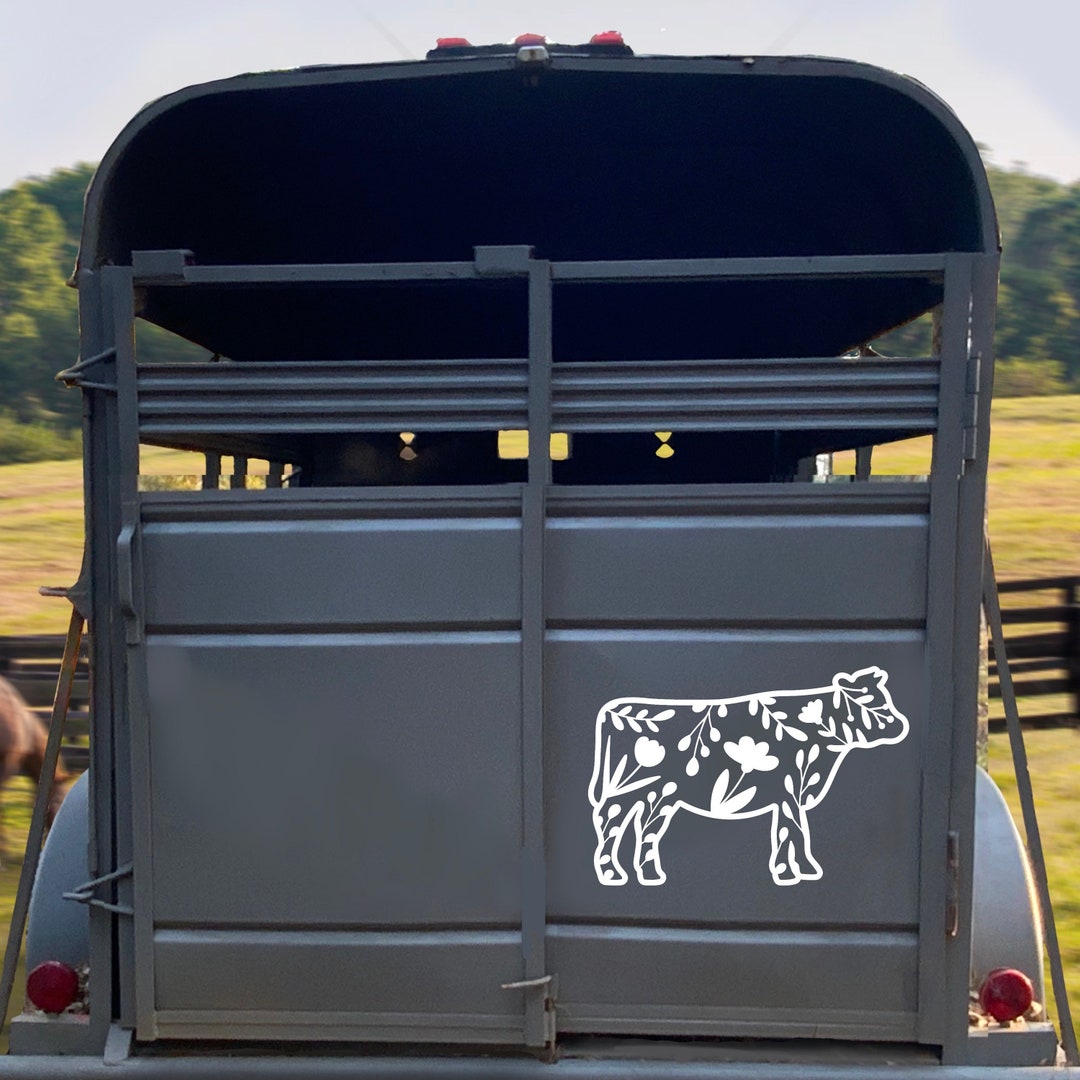 Livestock Trailer Decal, Floral Cow Decal, Cattle Decal - Etsy