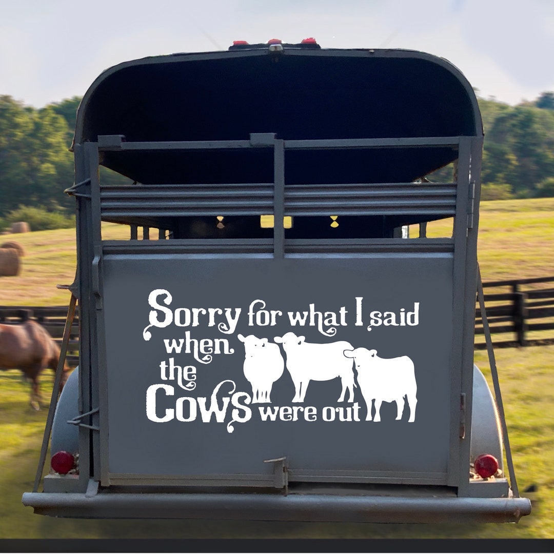 Livestock Trailer Decal, Cows, Large Decal, Cows Were Out - Etsy