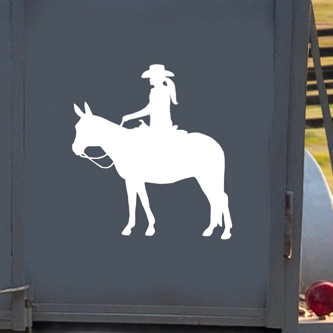 Western Mule Decal, Horse Trailer Decal - Etsy