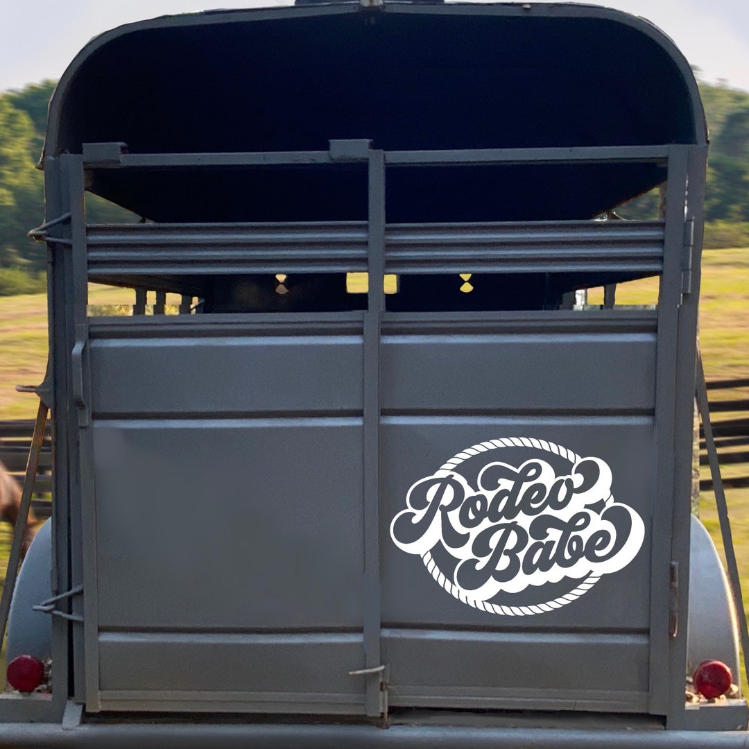 Barrel Racing Decal, Horse Trailer Decal, Rodeo Babe, Silhouette ...