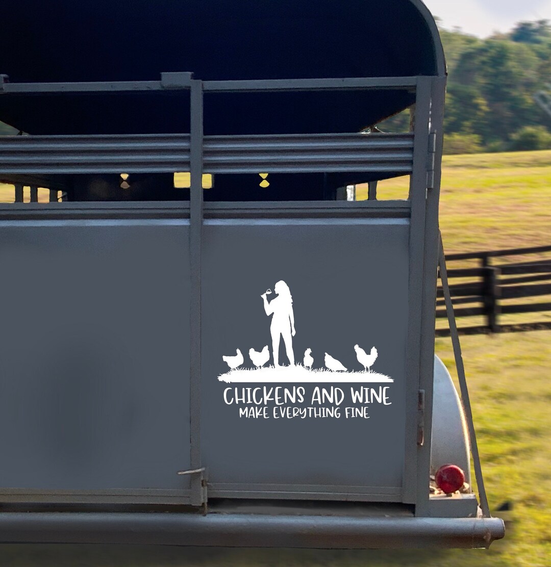 Chicken Lover Sticker, Chickens and Wine, Chicken Lover, Wine Lover ...