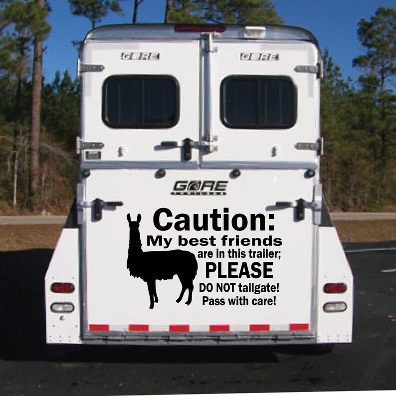Llama Trailer Decal Caution Best Friends Large Decal | Etsy
