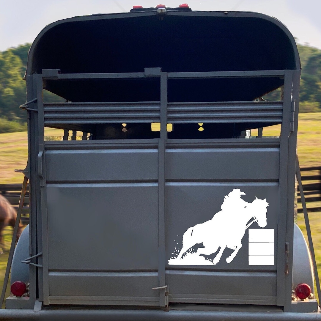 Barrel Racing Decal, Horse Trailer Decal - Etsy