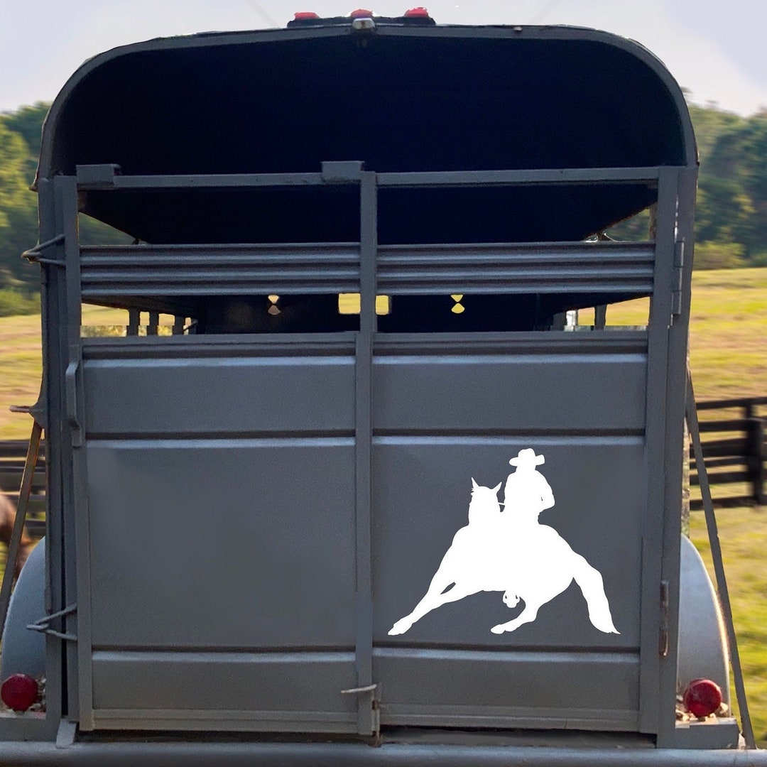 Barrel Racing Decal, Horse Trailer Decal, Silhouette Sticker - Etsy