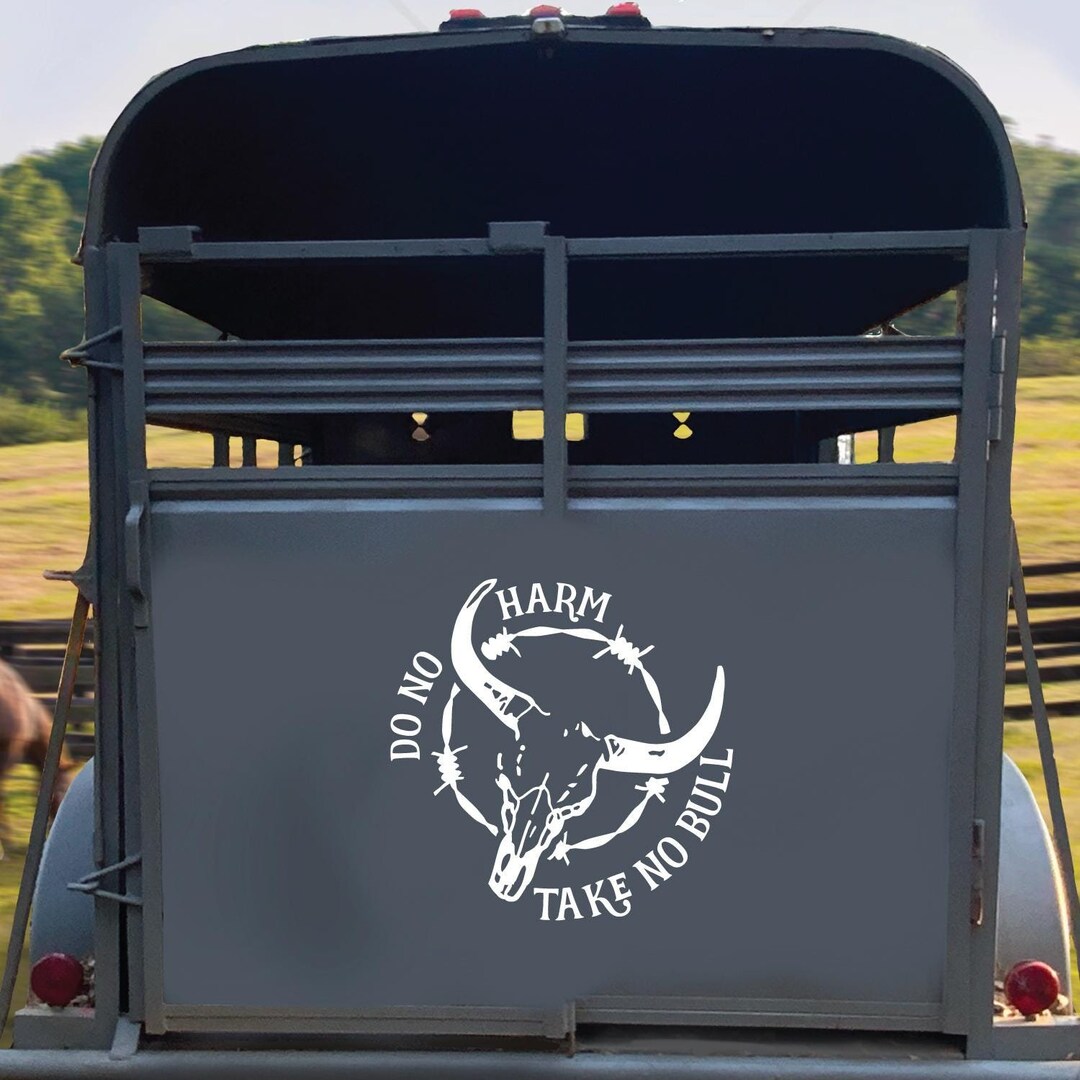 Bull Skull With Barbed Wire Decal | Do No Harm Take No Bull | Western ...