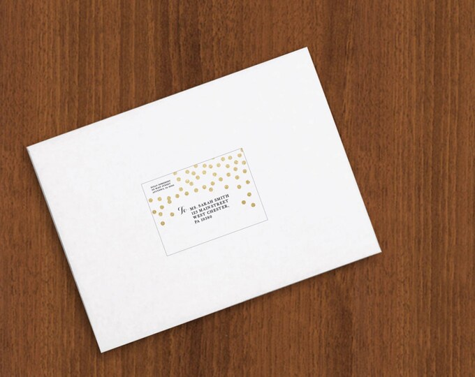 Gold Glitter Texture Confetti Dots Printed Customizable Address Labels ...