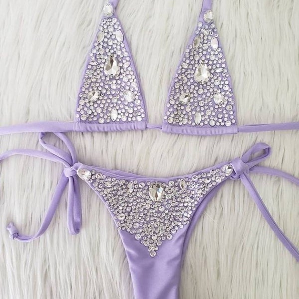Rhinestone Bikini - Etsy