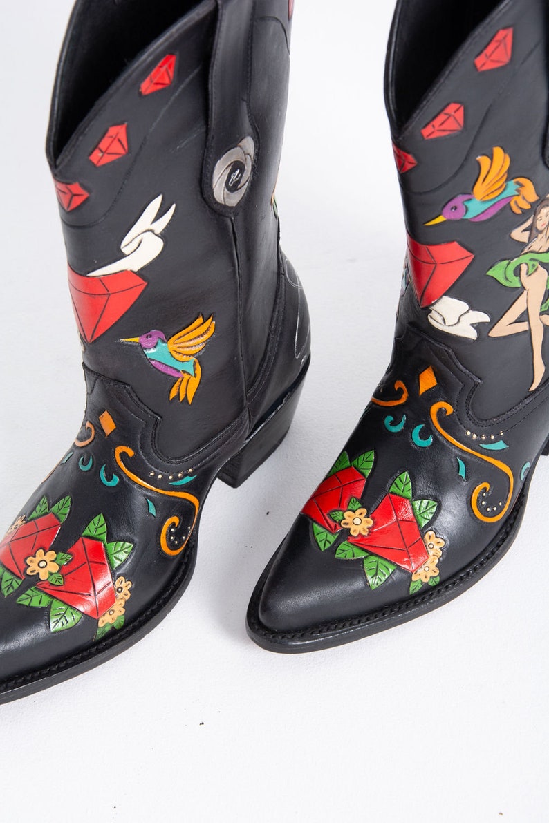 Diamond Life Leather Boots - Etsy